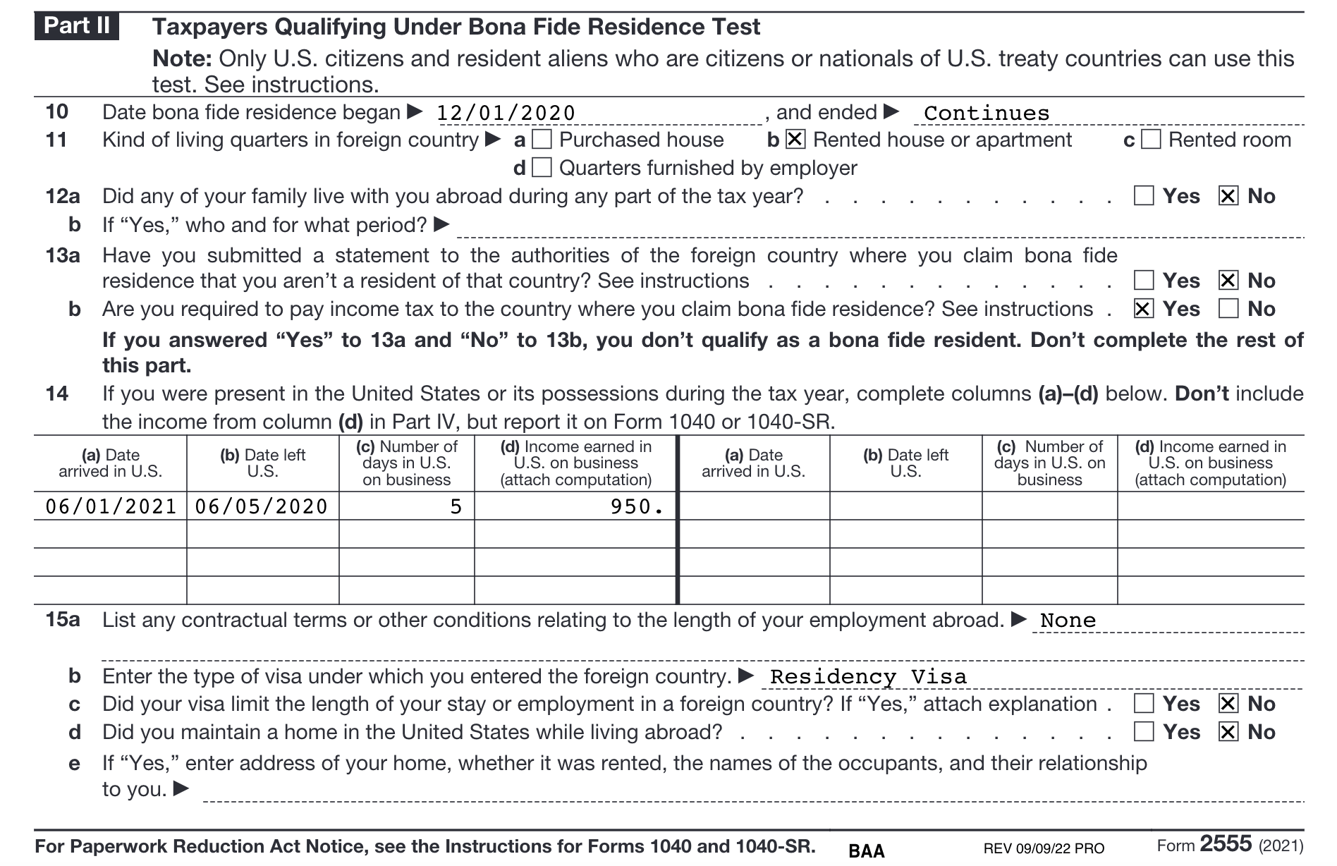 Filing Form 2555 for the Foreign Earned Income Exclusion