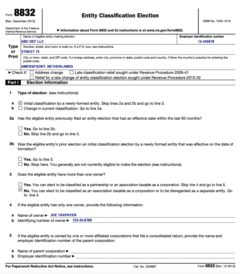 Understanding Form 8832: Entity Classification Election