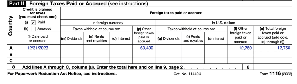 Form 1116: Claiming the Foreign Tax Credit