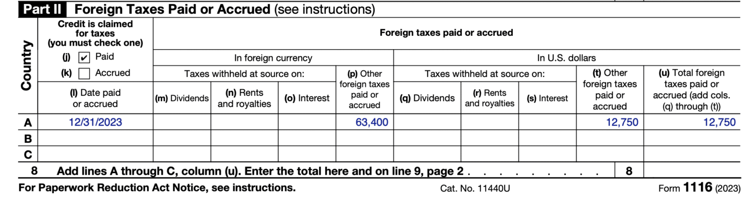 Form 1116: Claiming the Foreign Tax Credit