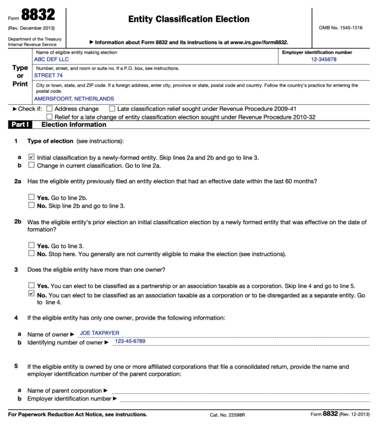 Understanding Form 8832: Entity Classification Election