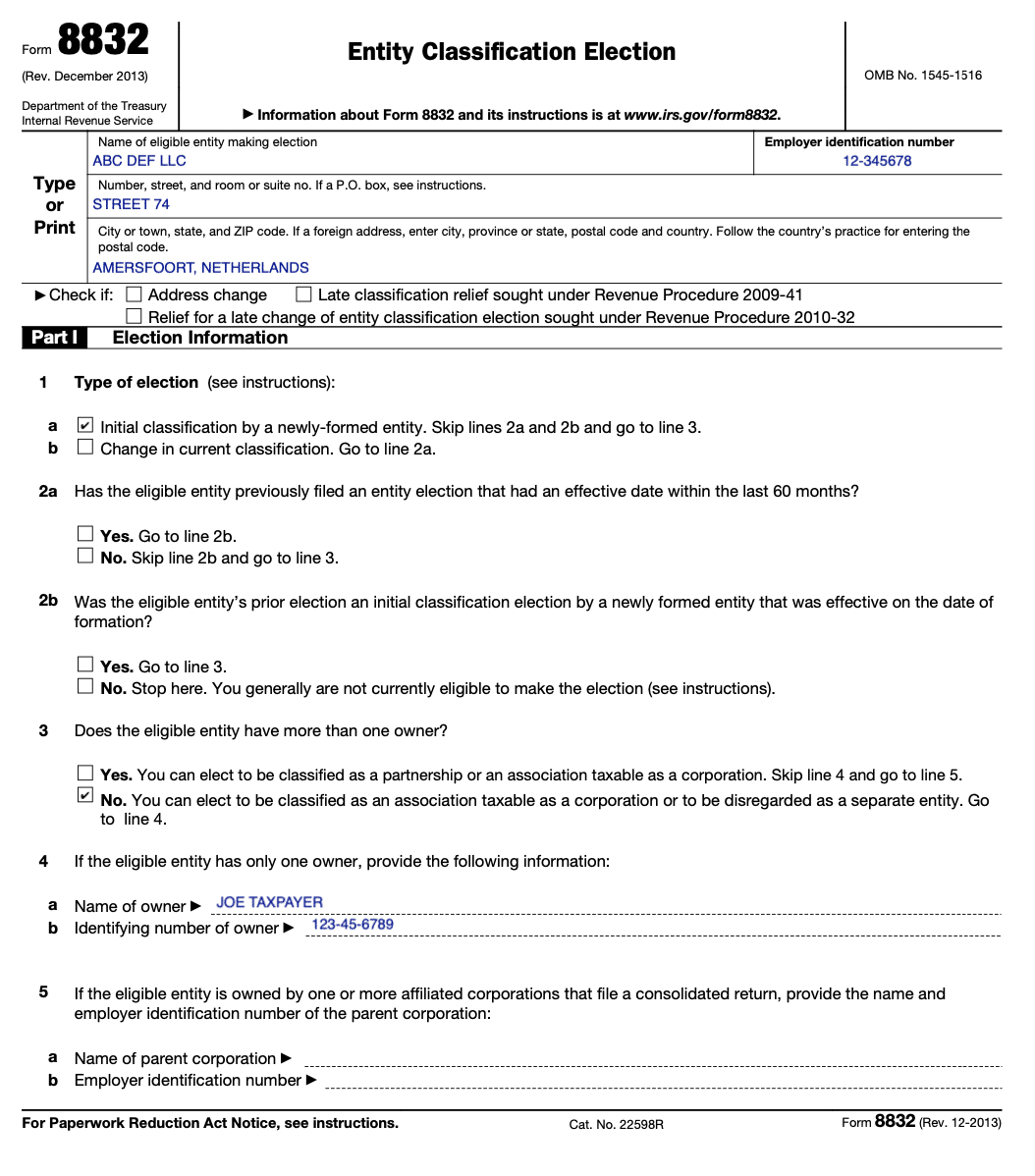 Understanding Form 8832: Entity Classification Election