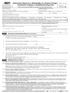 Form 8621 and Passive Foreign Investment Companies for Expats
