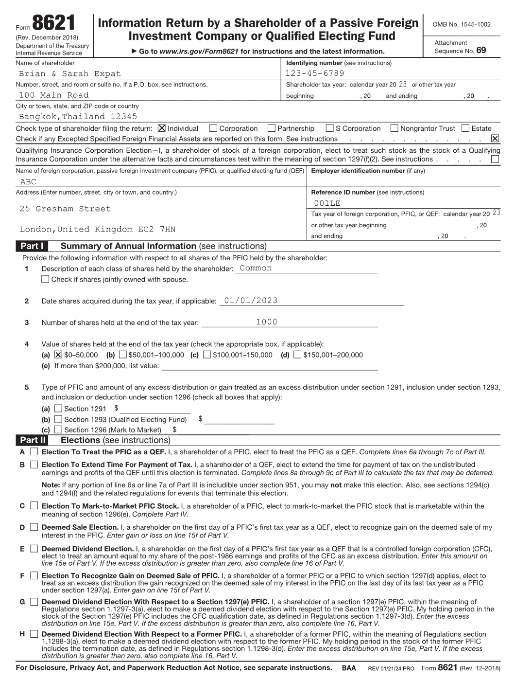 Form 8621 and Passive Foreign Investment Companies for Expats