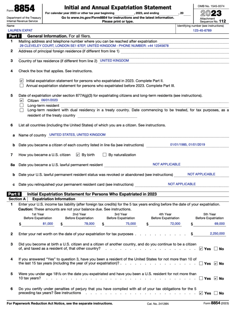 What Is IRS Form 8854? A Guide for Expats