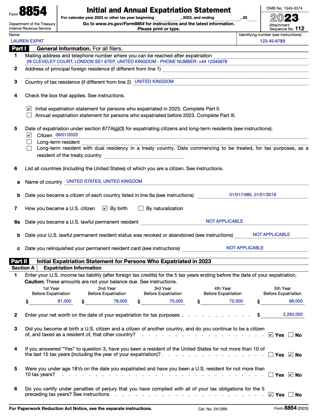 What Is IRS Form 8854? A Guide for Expats
