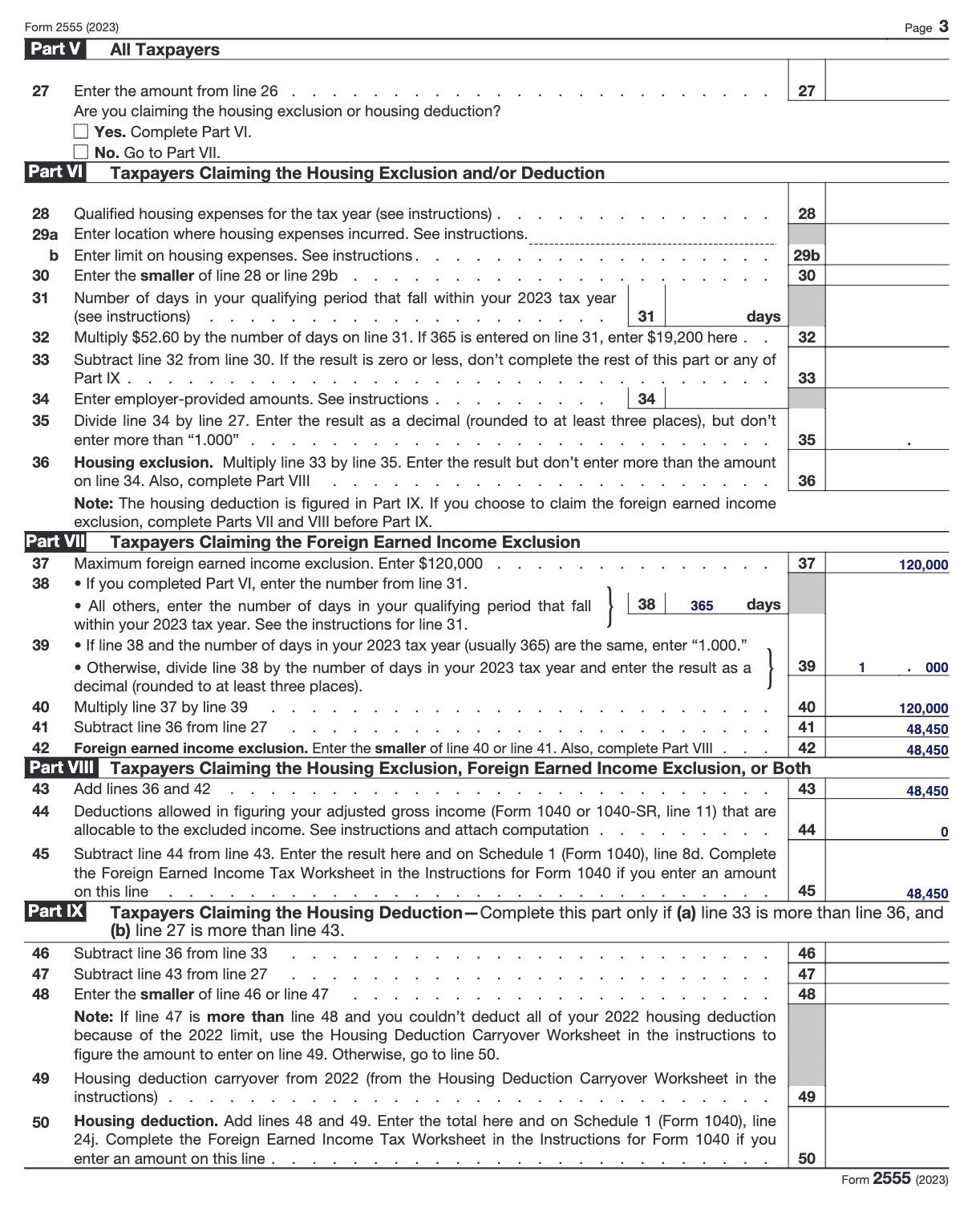 Filing Form 2555 for the Foreign Earned Income Exclusion