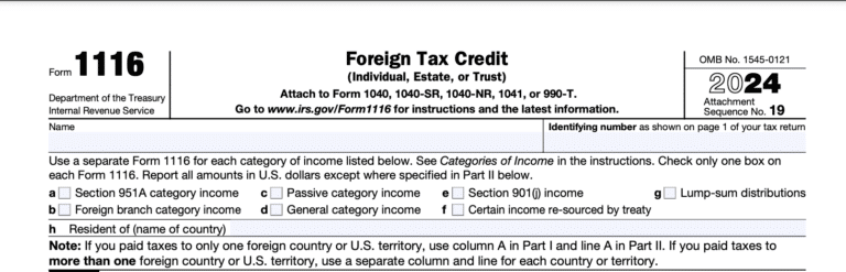 Form 1116: Claiming the Foreign Tax Credit