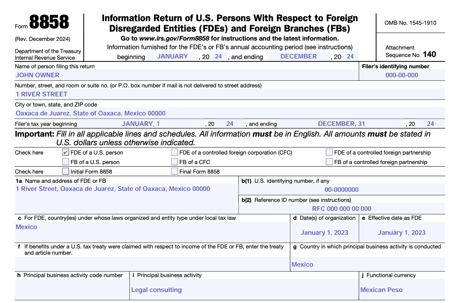 IRS Form 8858: Filing Requirements and Instructions