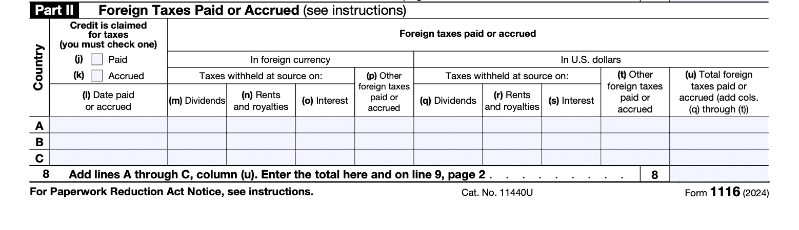 Form 1116: Claiming the Foreign Tax Credit
