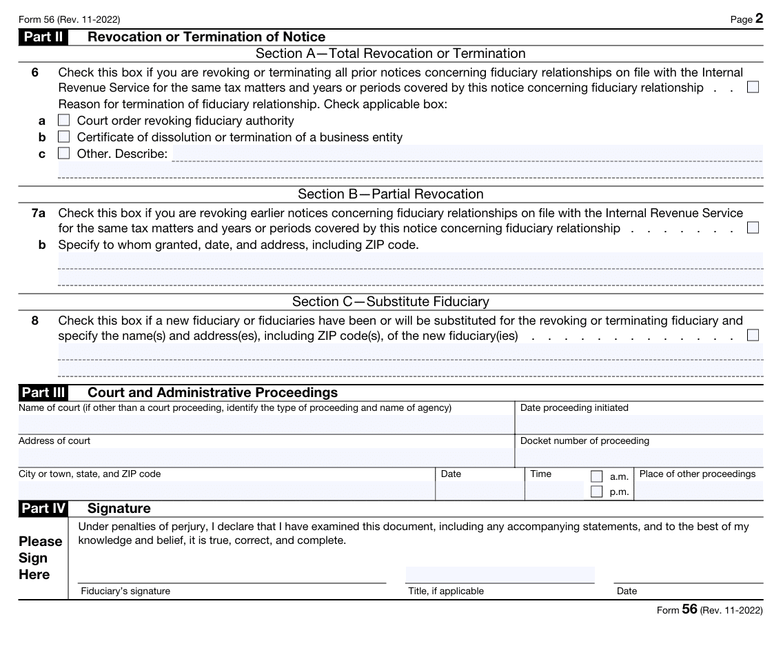 How to Fill Out IRS Form 56: Step-by-Step Instructions