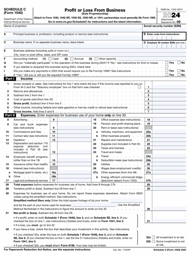 Schedule C for American Expats: Business Tax Filing Guide 2025