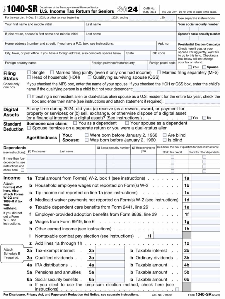 Form 1040-SR for Expats: Senior Tax Form Guide (2025)