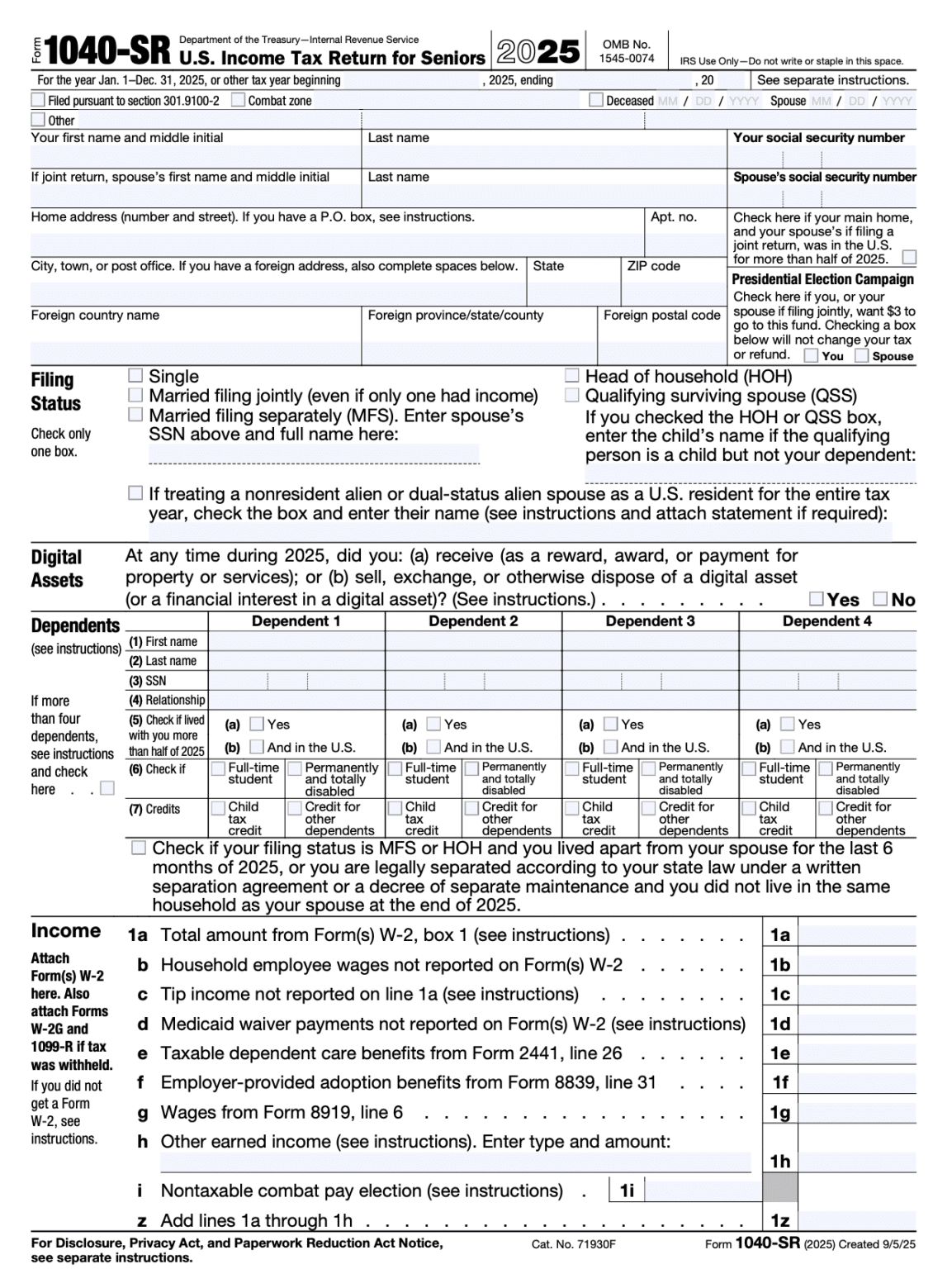 IRS Form 1040SR: Senior Expat Tax Filing Guide