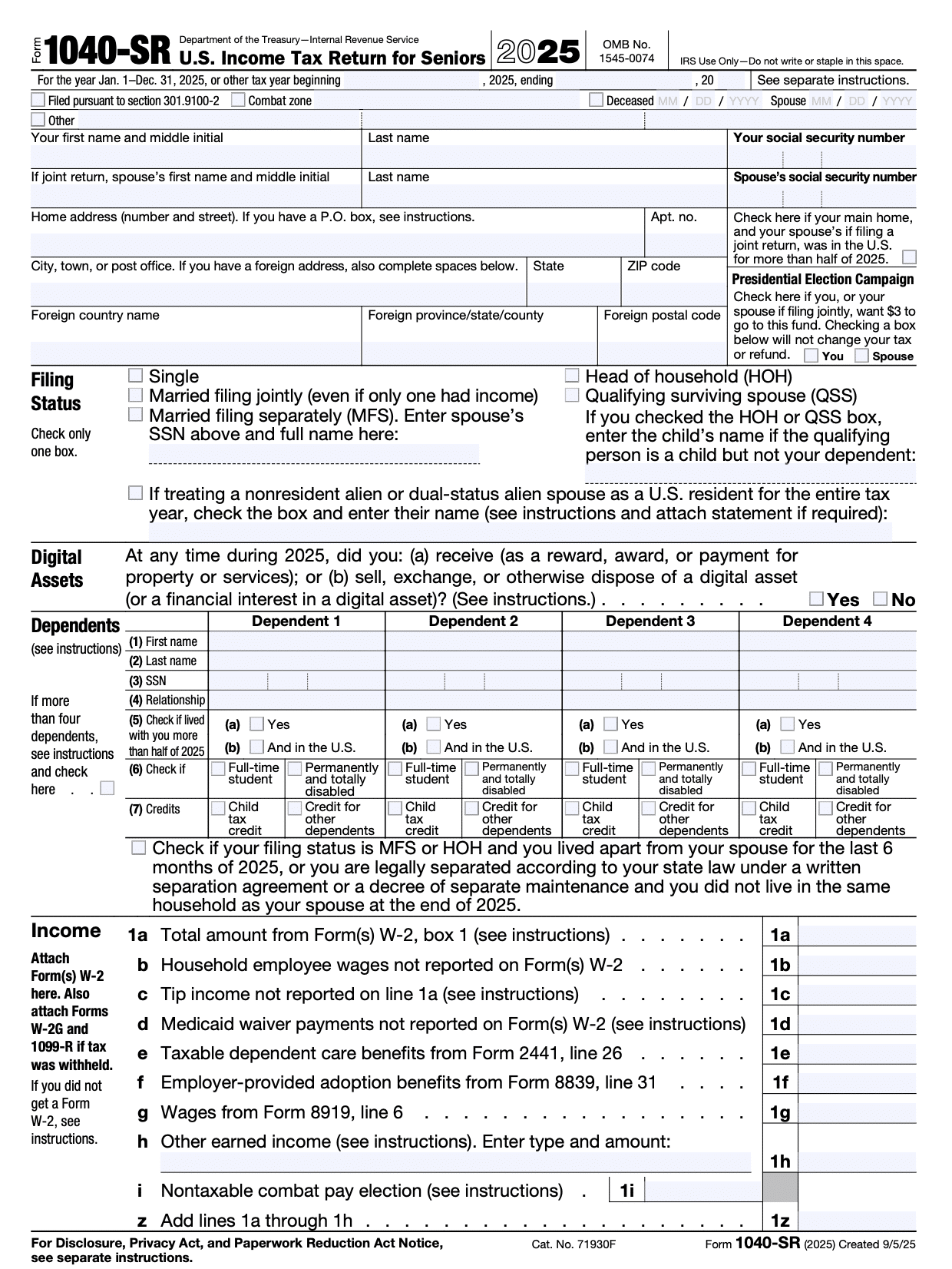 IRS Form 1040SR: Senior Expat Tax Filing Guide