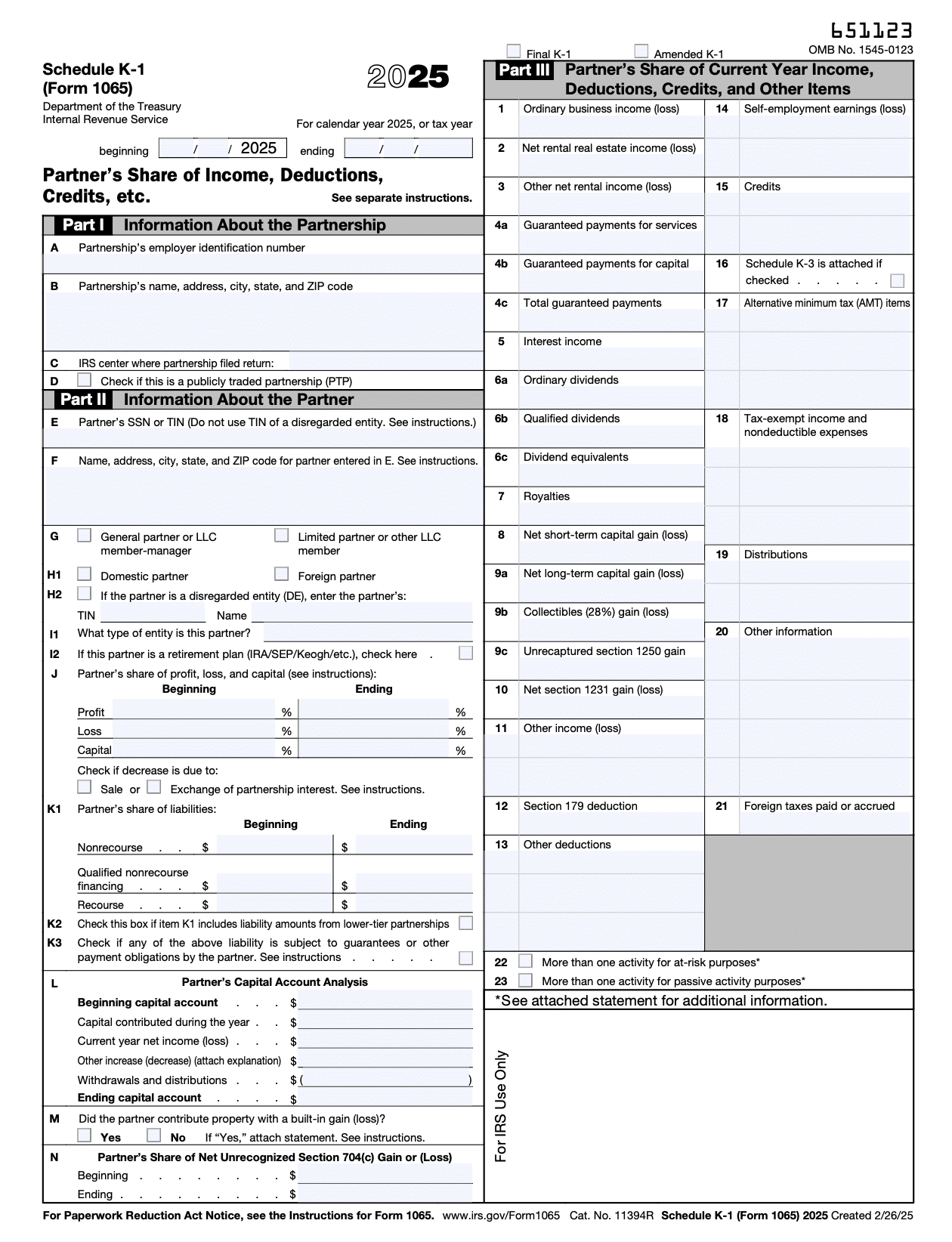 Schedule K-1: Partnership Income for U.S. Expats