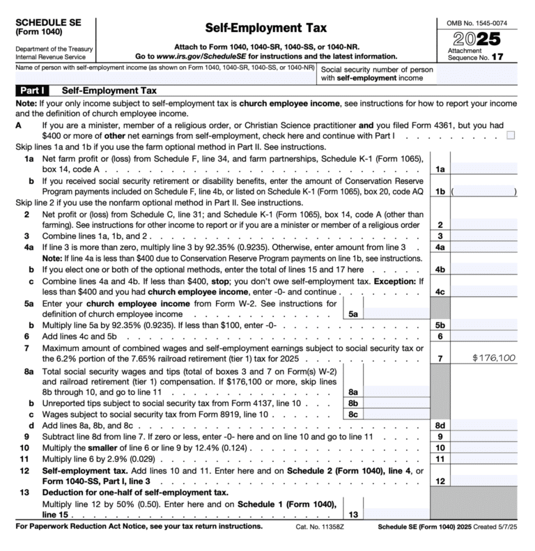 Schedule SE: Self-Employment Tax for Expat Freelancers